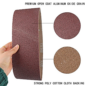 3X21 Sanding Belts 15PCS Belt Sander Paper Aluminum Oxide (3 Each of 80/120/150/240/400 Grits) Ideal for Wood Metal Paint Sanding
