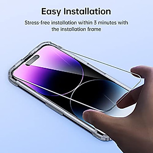 Syncwire 3-Pack Screen Protector for iPhone 14 Pro Max 6.7 inch, Double Shatterproof Tempered Glass [Easy Installation Frame] [9H Hardness] [99.99% HD Clear] [Case Friendly] [Bubble Free]