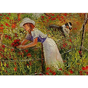 SOLD Wildflowers by the Fence, Girls And Their Animals By Internationally Renown Painter Yary Dluhos.