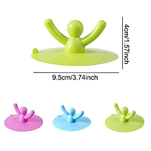 AKOAK 1 Pack Cute Human-Shaped Floor Drain Plug Household Kitchen Toilet Bathroom Shower Waterproof Silicone Sink Plug Bathtub Drain Plug Tool (Green)