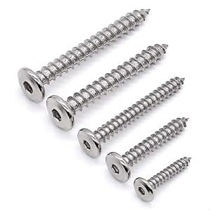 Glvaner (100 pcs) M3 x 10mm Round Socket Head Self Tapping Screws 304 Stainless Steel 18-8 Type A Point Sheet Metal Screws Wood Screws Furniture Screws