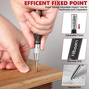 Hiboom 10 Pack Carpenter Pencil Set, 4 Colorful Solid Carpenter Pencils with Sharpener and Refills, Automatic Center Punch, Carbide Scribe Tool Kit for Construction Woodworking