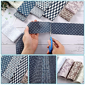 80 Pcs Cotton Fabric Roll up Fabric Strips Bundle 2.55 Inch Quilting Fabric Precut Roll for Quilting Patchwork Sewing for Thanksgiving Fall Christmas DIY Craft Blanket Purse Making (Elegant Style)