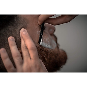 Ruvanti Straight Edge Razor for Professional Barbers, Best for Salon and Home Use - for Men's Shave (Black)