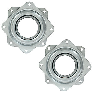 Suiwotin 2pcs 3" Square Lazy Susan Turntable Heavy Duty Lazy Susan Hardware, Steel Ball Bearing Rotating Tray Swivel Plate for Dining Table, Stool Chair, Pantry, Organizer (Silver)