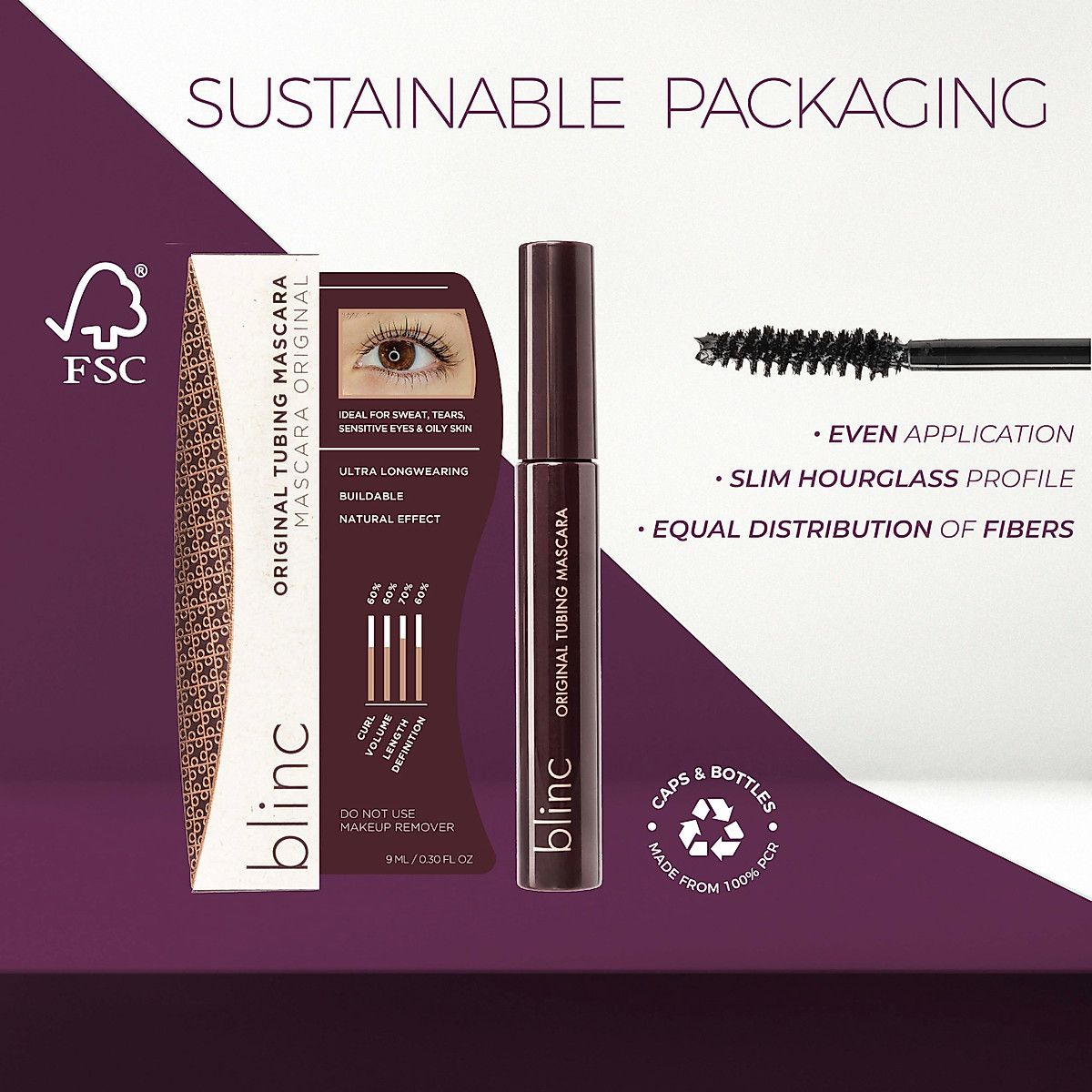 blinc Mascara, Dark Brown 0.30 Fl Oz (Pack of 1)