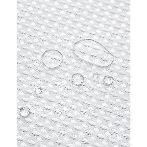 SUMGAR Waffle Weave Shower Curtain Modern White Fabric Hotel Luxury Elegant Polyester Textured Cloth Washable Shower Curtains Set with Hooks for Modern Farmhouse Bathroom 72"x72"