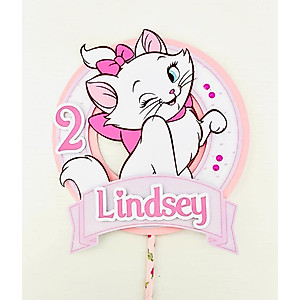 Personalized Marie the cat Themed Cake Topper