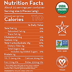 ORGANIC Turkish Dried Apricots - Sunny Fruit - 32oz Bulk Bag | Purely Apricots - NO Added Sugars, Sulfurs or Preservatives | NON-GMO, VEGAN, HALAL & KOSHER