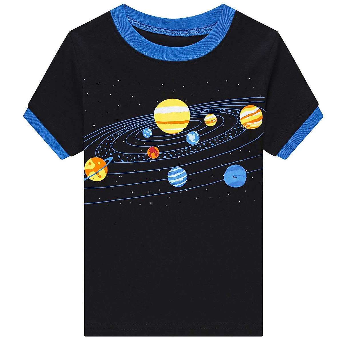 Little Boys Short Set Pajamas for Boys 100% Cotton Toddler Planet Sleepwear Summer Clothes Size 2-7T(Planet-79 6T)