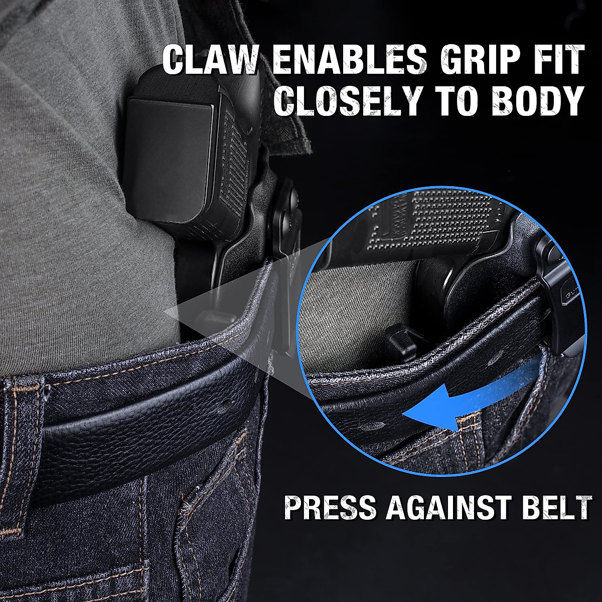 IWB Kydex Holsters Compatible with Taurus G3, Inside Waistband Concealed Carry IWB Holster for G3 Taurus, Adj. Retention, Right Hand