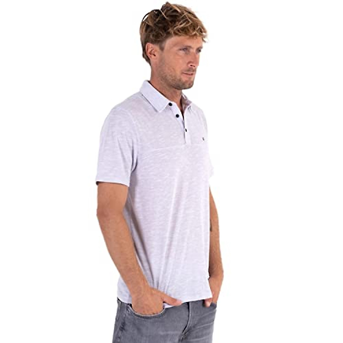 Hurley Men's Stiller 3.0 Polo, Heather Grey, Large