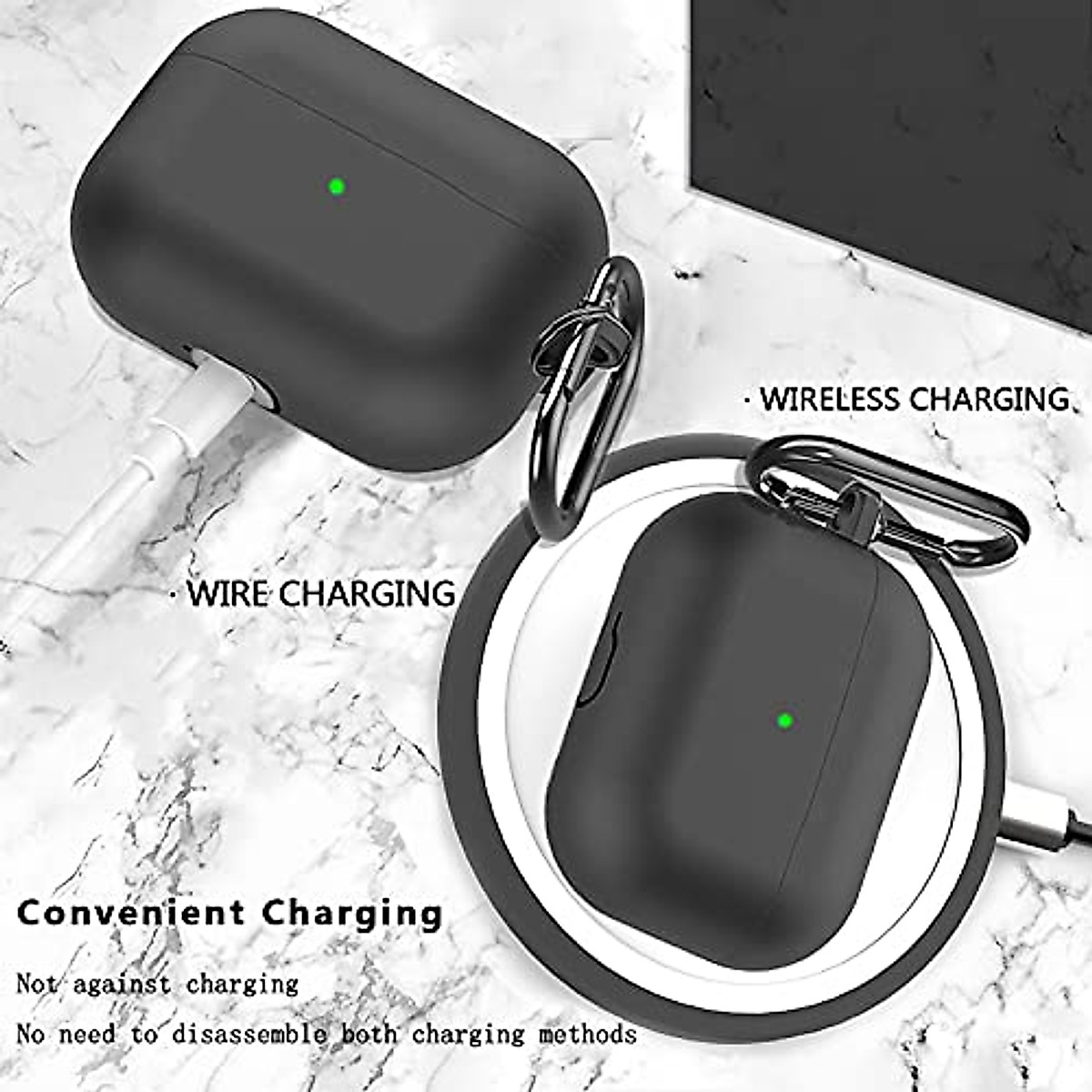 Black for Airpods Pro Case Set,14 in 1 Silicone Airpods Pro Cover Accessories Set for Apple Airpods Pro with EarTips/EarHook/Earbuds Case/Watch Band Holder/Anti-Lost Strap/Keychain