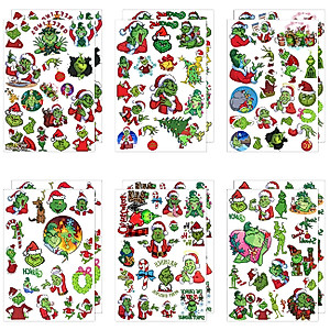 12 Sheets Christmas Temporary Tattoos for Kids, Christmas Birthday Party Supplies Winter Christmas Party Decorations Stickers Xmas Party Favors for Kids Boys Girls Fake Tattoos Party Game Gifts