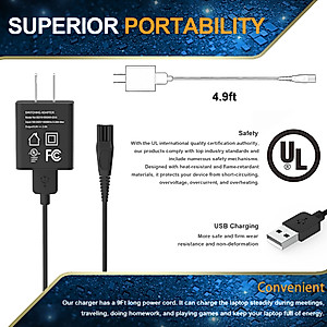 Power Adapter Charger Compatible with MANSCAPED Lawn Mower 3.0 2.0 Electric Groin Hair Trimmer Manscape, The Weed Whacker Nose and Ear Hair Trimmer MANSCAPED Trimmer Charging Supply Cord