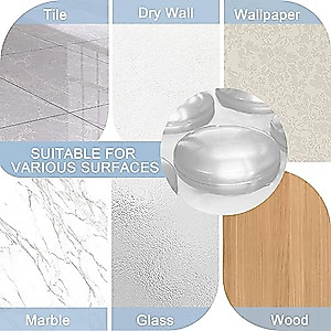 INTEGEAR Door Stoppers Wall Protector, 8PCS Transparent Round Wall Door Handle Stoppers - 1.57" Self-Adhesive Rubber Bumpers, Wall Shield Cushions for Protecting Walls and Furniture