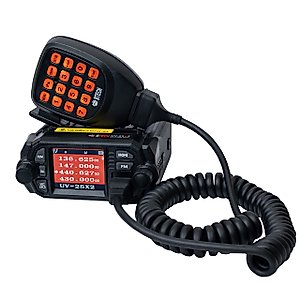 BTECH UV-25X2 (Second Gen.) Mini Mobile 25 Watt Dual Band Base, Mobile Radio: VHF, UHF Amateur (Ham)