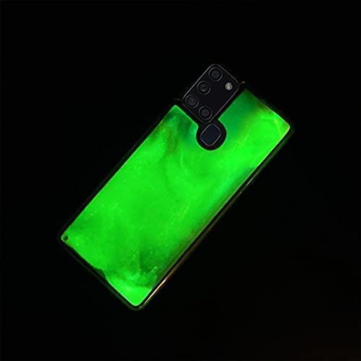 Yatchen Liquid Fluorescent Case for Samsung Galaxy S23 Ultra,Luxury Fun Glow in The Darkness Quicksand Clear Soft TPU Back Cover Luminous Shockproof Protector (Green, Galaxy S23 Ultra)