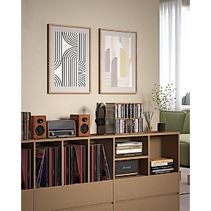 AREAJD 2 Pack Retro Walnut-colored MDF CD Holder Desk Rack Organizer, Holds 30 CD Case, Cd Holder Stand, CD Storage/Shelf/Tower/Stand Dollar, Fit for Theatre Room