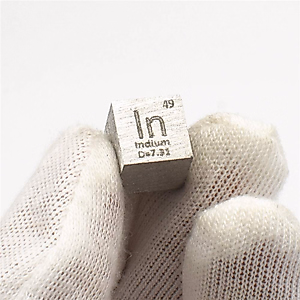 Metal Indium Cube 10mm 0.39 Inch in Block 99.99% Purity for Metal Collection Element
