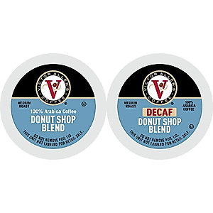 Victor Allen's Coffee Donut Shop Blend and Decaf Donut Shop Blend, Medium Roast, 80 Count Each, Single Serve Coffee Pods for Keurig K-Cup Brewers (2 Pack)