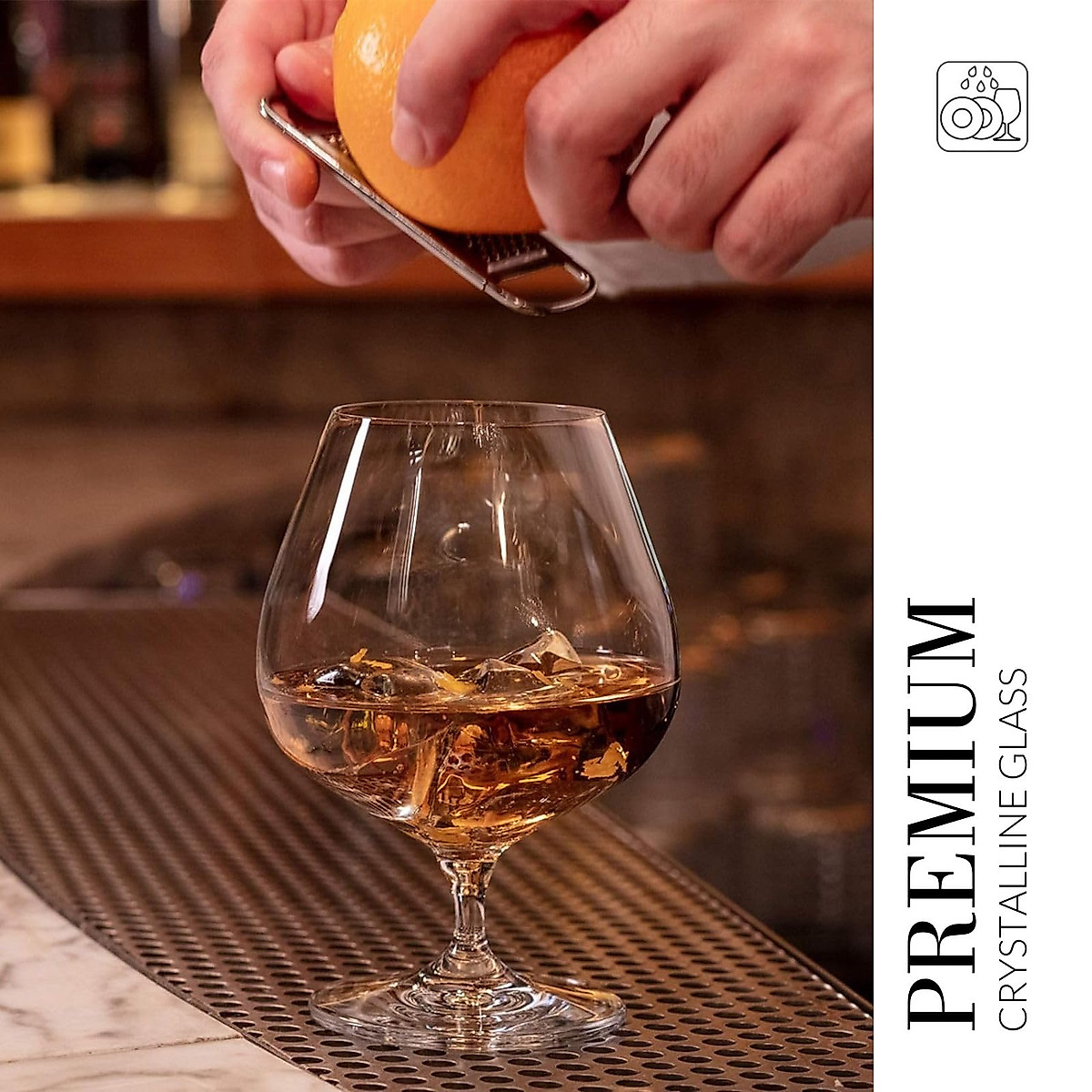 Krosno Brandy Cognac Snifter Glasses | Set of 6 | 18.6 oz | Harmony Collection | Perfect for Home Restaurants and Parties | Dishwasher Safe | Gift Idea | Made in Europe