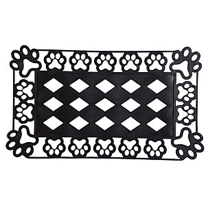 Evergreen Flag Beautiful Cutout Paw Prints Durable Sassafras Welcome Mat Tray - 32 x 20 Inches Fade and Weather Resistant Outdoor Doormat Tray for Homes, Yards and Gardens