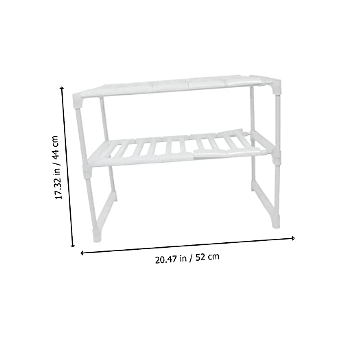 SOLUSTRE Sink Rack Water Trough Cabinet Storage Shelf White Storage Shelves Under Sink Organizer Drawer Kitchen Storage Rack Home Organizing Rack Pp, Stainless Steel White Storage Organizer