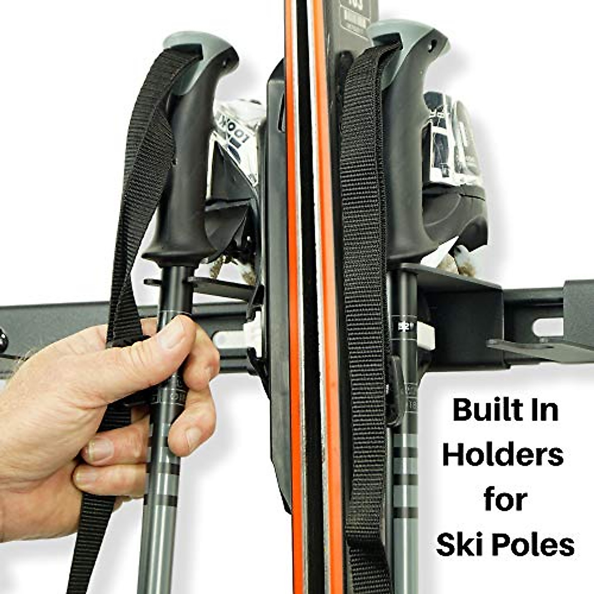 Koova Ski Rack For Garage Wall Storage | Indoor Ski Storage Racks | Ski Rack Garage Storage for Shed Organization | Pole Ski Holder & Winter Sports Organizer For Garage | Ski Hooks for Wall | USA Made