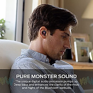 Monster Wireless Earbuds, Bluetooth 5.0 in-Ear Stereo Headphones, USB-C Quick Charge, Built-in Mic for Clear Calls,Water Resistant Design for Sports