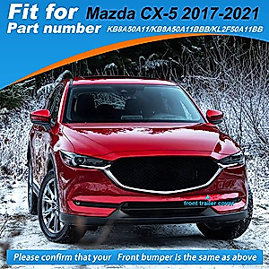 Front Bumper Tow Hook Cover Towing Eye Cap Fit for Mazda CX-5 2017 2018 2019 2020 2021 KB8A50A11 KB8A50A11BBB (Red, Left Driver Side) Xinpinsai