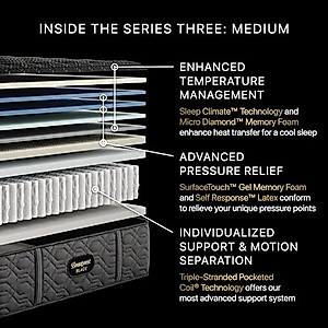 Beautyrest Black Series Three 15.25" Medium Full Mattress - Breathable, Cooling, and Supportive - CertiPUR-US Certified, 100-Night Sleep Trial, and 10-Year Limited Warranty