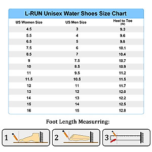 L-RUN Womens Mens Water Shoes for Swim Surf Fishing Grey M US (8.5 Women/7 Men)=EU39