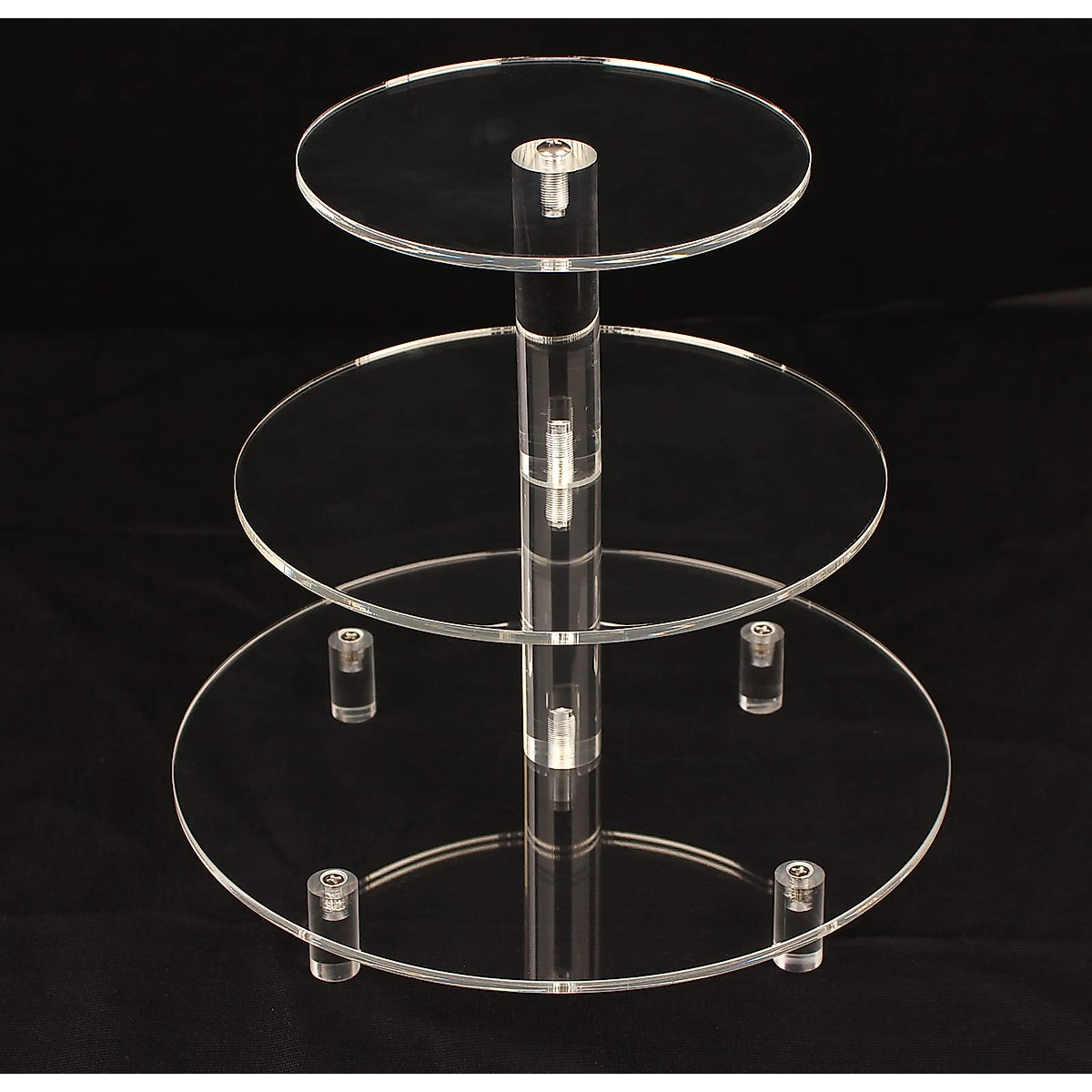 HAOWUJIN Cupcake Stand for 24 Cupcakes, Round Acrylic Cupcake Stand for Wedding Birthday Party Baby Shower Dessert Table for Parties Display, 3 Tier Clear Cupcake Tower Stand…