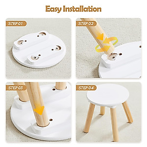 Beright Kids Table and Chair Set, Indoor Sensory Table with 2 Chairs and 3 Storage Bins, Play Sand Water Table for Toddlers, Wooden Activity Table, for Birthday, Christmas