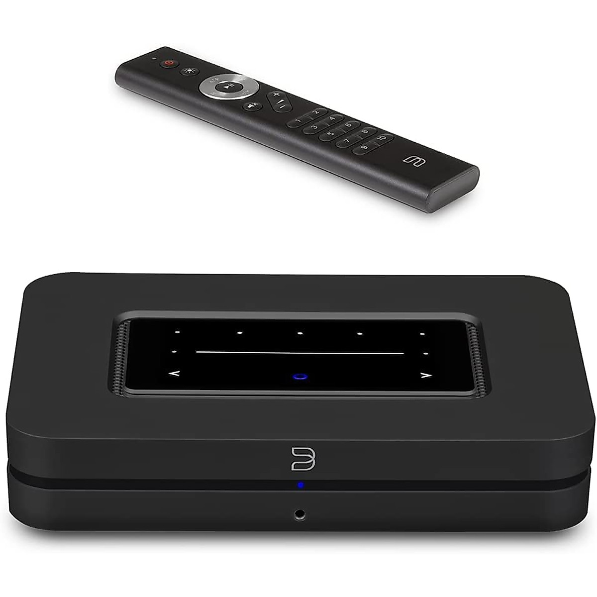 Bluesound Node Wireless Multi-Room Hi-res Music Streamer (N130) + RC1 Remote Combo Bundle (Black)