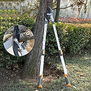 AIRAJ 27-41'' Extendable Anvil Loppers Heavy Duty with Compound Action, Tree Trimmer with 2 Inch Cutting Capacity, Chops Thick Branches Ease,Heavy Duty Tree Pruner with SK5 Spare Blade