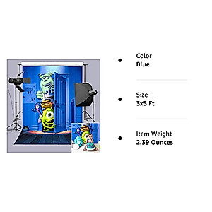 Blue Photography Backdrop Horror Monster Photo Background Playroom Decorations Children Baby Boys Birthday Photo Booths Studio Props Party Banner Vinyl Supplies (3x5 Ft)