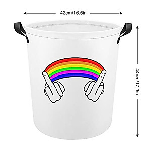Fuck Gay Pride LGBT Rainbow Large Laundry Basket Hamper Bag Washing with Handles for College Dorm Portable