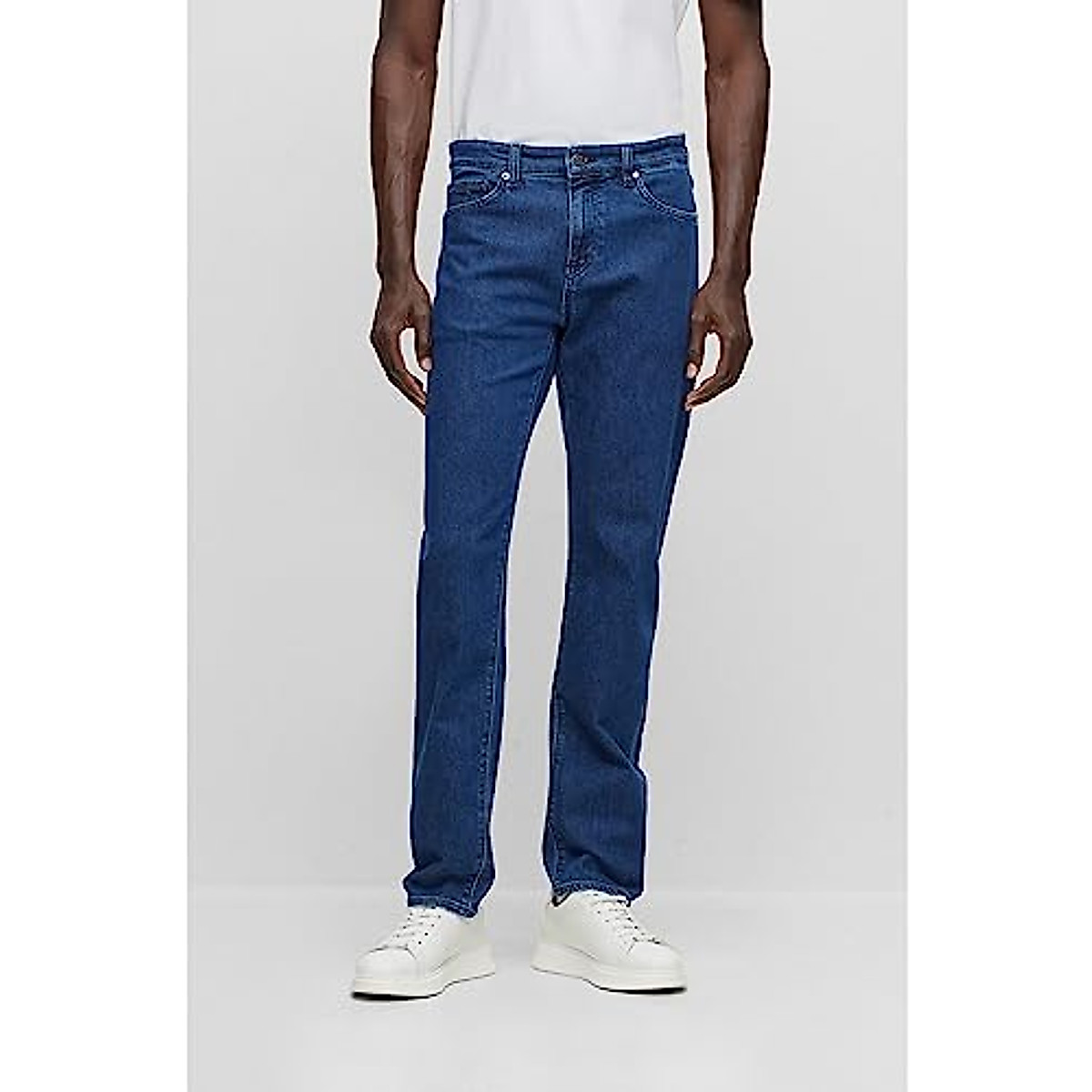 BOSS Men's Maine Regular Fit Stretch Denim Jeans, Bright Blue