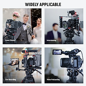 NEEWER 74 Inch Pro Video Tripod with Fluid Head, QR Plate Compatible with DJI RS Gimbals Manfrotto, Durable Camera Tripod with Telescopic Handle Scaled Base for DSLR, Max. Load 17.6 lb/8 kg, TP74