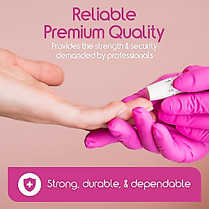 Inspire Pink Disposable Latex Free Nitrile Gloves - 2 Pack Value | Nail Salon & Hair Dye Gloves | Large