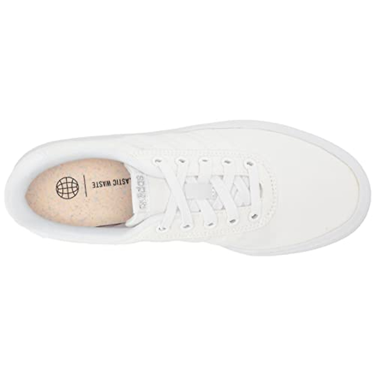 adidas Women's Vulc Raid3r Skate Shoe, White/White/Silver Metallic, 9