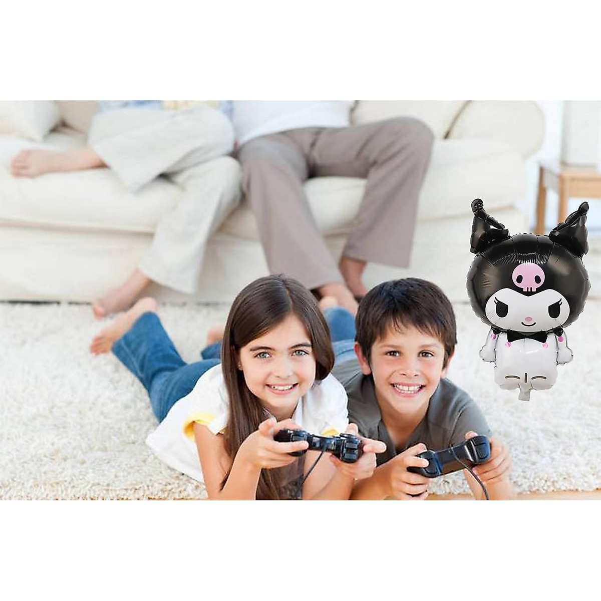 Kawaii Anime Balloons Cartoon Balloons Aluminum Film Balloons For Birthday Party Daily party Cosplay Fans (Black)