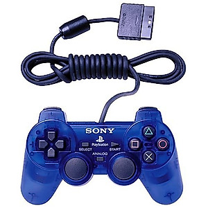 Sony Playstation 2 Dualshock 2 Analog Wired Controller SCPH-10010 - Ocean Blue (Renewed)