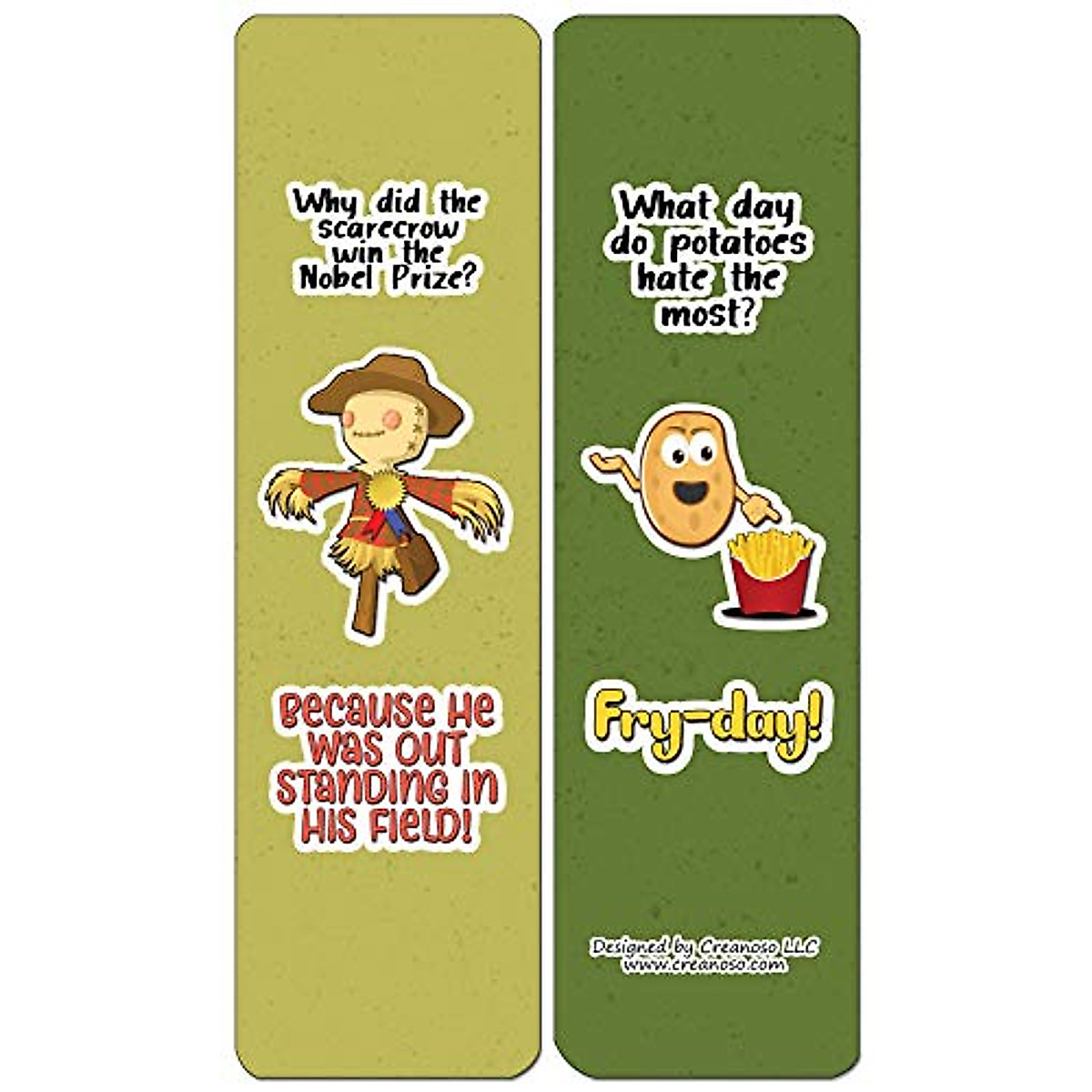 Creanoso Farm Jokes Bookmarks (60-Pack) - Premium Quality Gift Ideas for Children, Teens, & Adults for All Occasions - Stocking Stuffers Party Favor & Giveaways