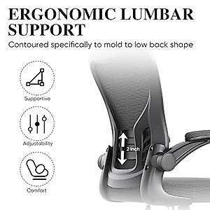 TJ HOMOFU Ergonomic Office Chair, Desk Chair，Home Office Swivel Task Chair with Adjustable Height, Lumbar Support and Backrest 90-120 Adjustable Computer Executive Desk Chair，Black