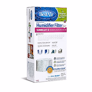BestAir H62-PDQ-4 Extended Life Humidifier Replacement Paper Wick Humidifier Filter, For Holmes, Sunbeam, Touch Point, Halls, White-Westinghouse & Hamilton-Beach Models, 4.5" x 2.5" x 9.2", 4 Pack