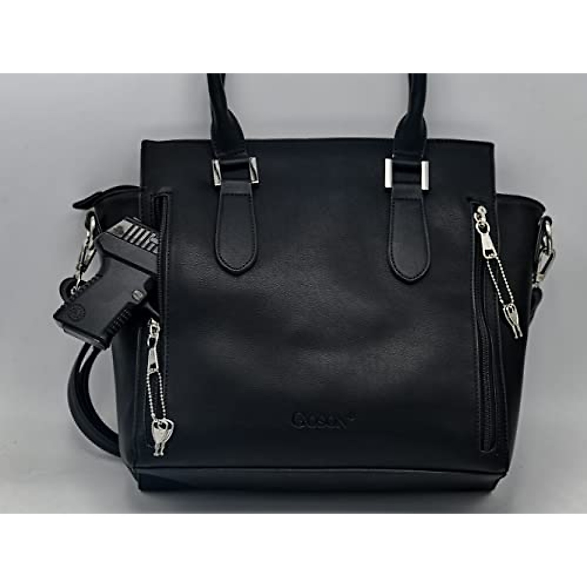 Goson Concealed Carry Tote Bag - Large and Fashionable CCW Purses for Women with Multiple Pockets, Crossbody Straps, YKK Locking Zippers in Faux Leather