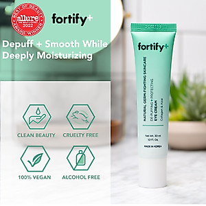 Fortify 9-in-1 Natural Skincare - Eye Cream - De-Puffing + Protecting | Helps Protect, Hydrate, & Refresh | Clean Beauty | Made in Korea - 30ML